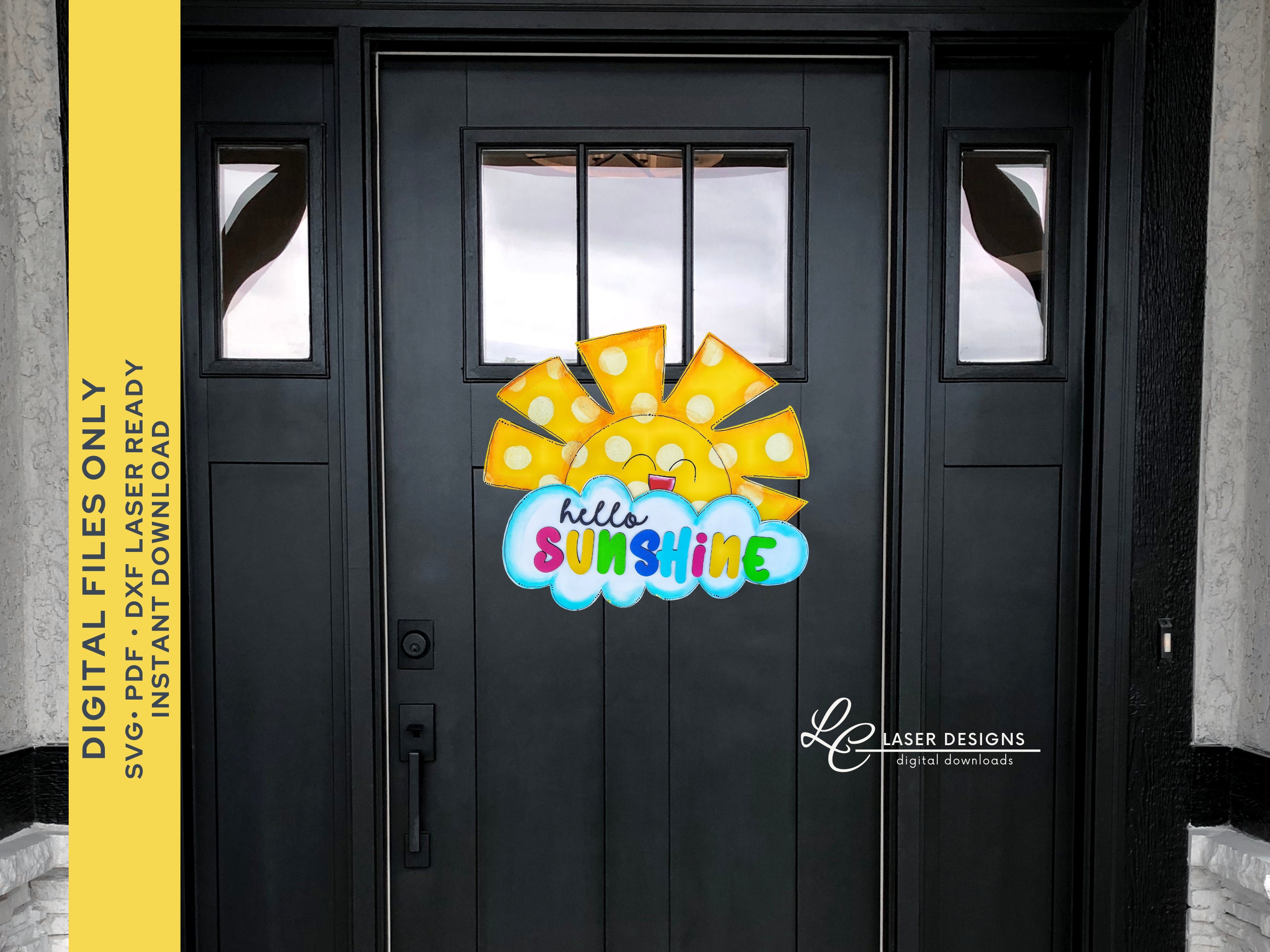 Hello Sunshine Summer Door Hanger SVG Spring, Summer Layered Front Door ...