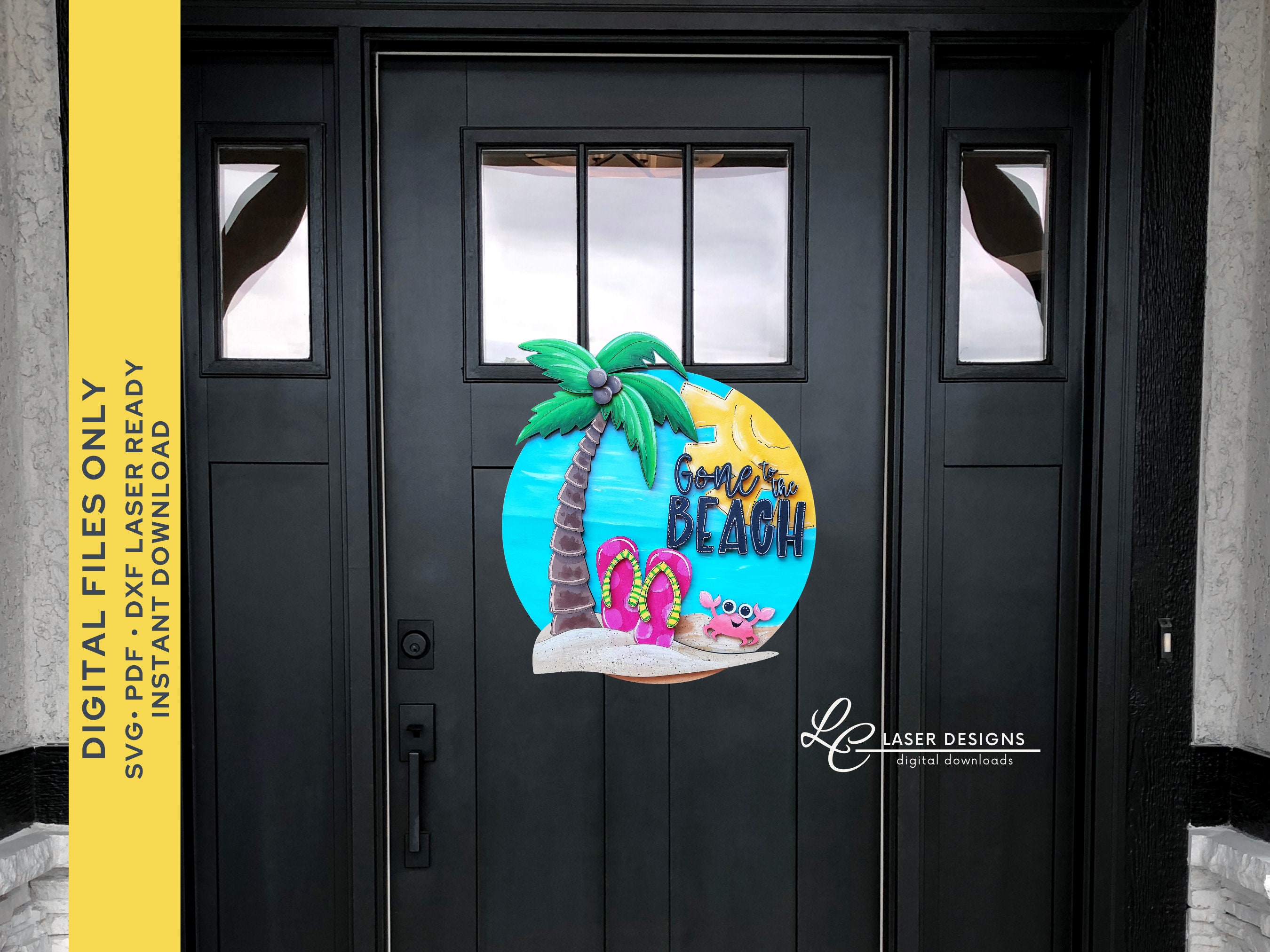 Gone to the Beach Summer Door Hanger SVG | Summer Layered Front Door ...