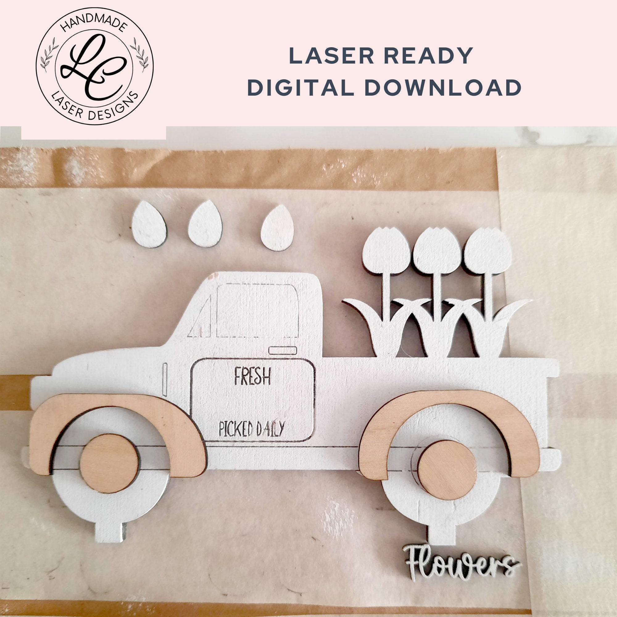 Flower Truck Fresh Flowers SVG | Farmhouse Truck File | Spring Shelf ...