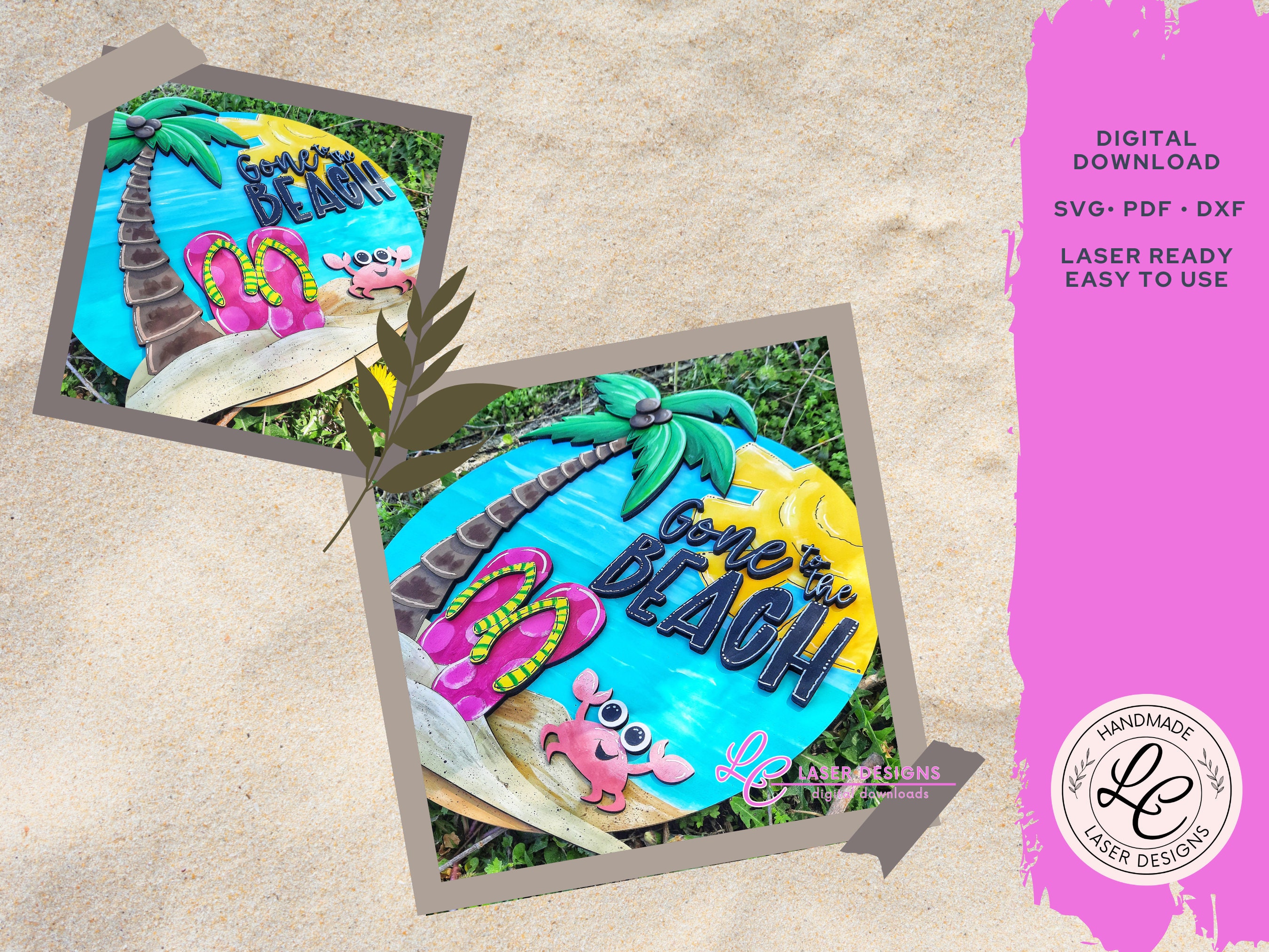 Gone to the Beach Summer Door Hanger SVG | Summer Layered Front Door ...
