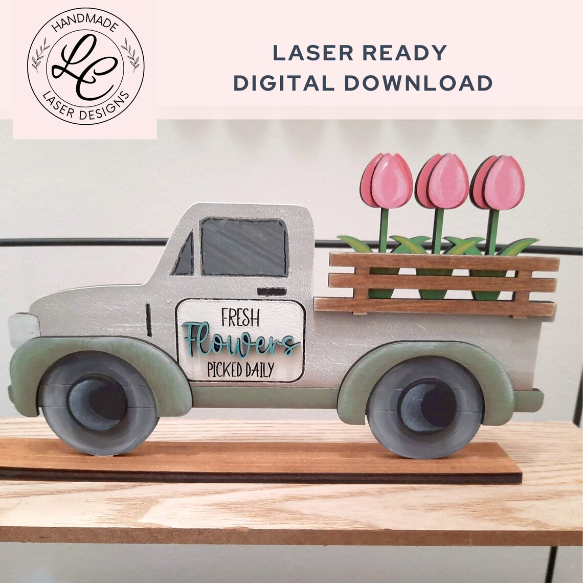 Flower Truck Fresh Flowers SVG | Farmhouse Truck File | Spring Shelf ...