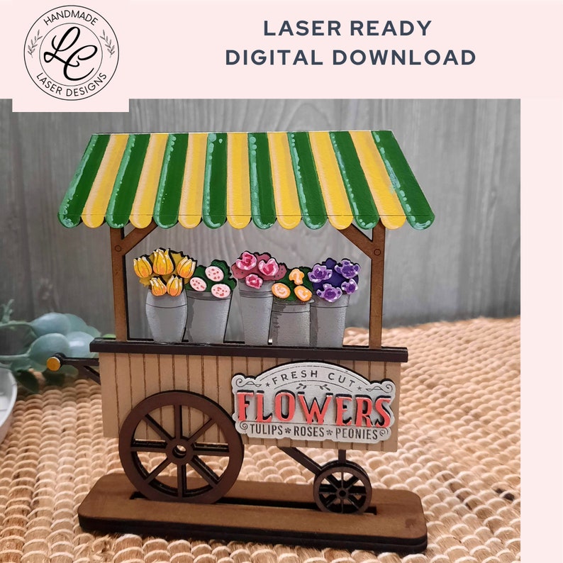 Spring Flower Cart Fresh Flowers SVG | Farmhouse Flower Market File ...