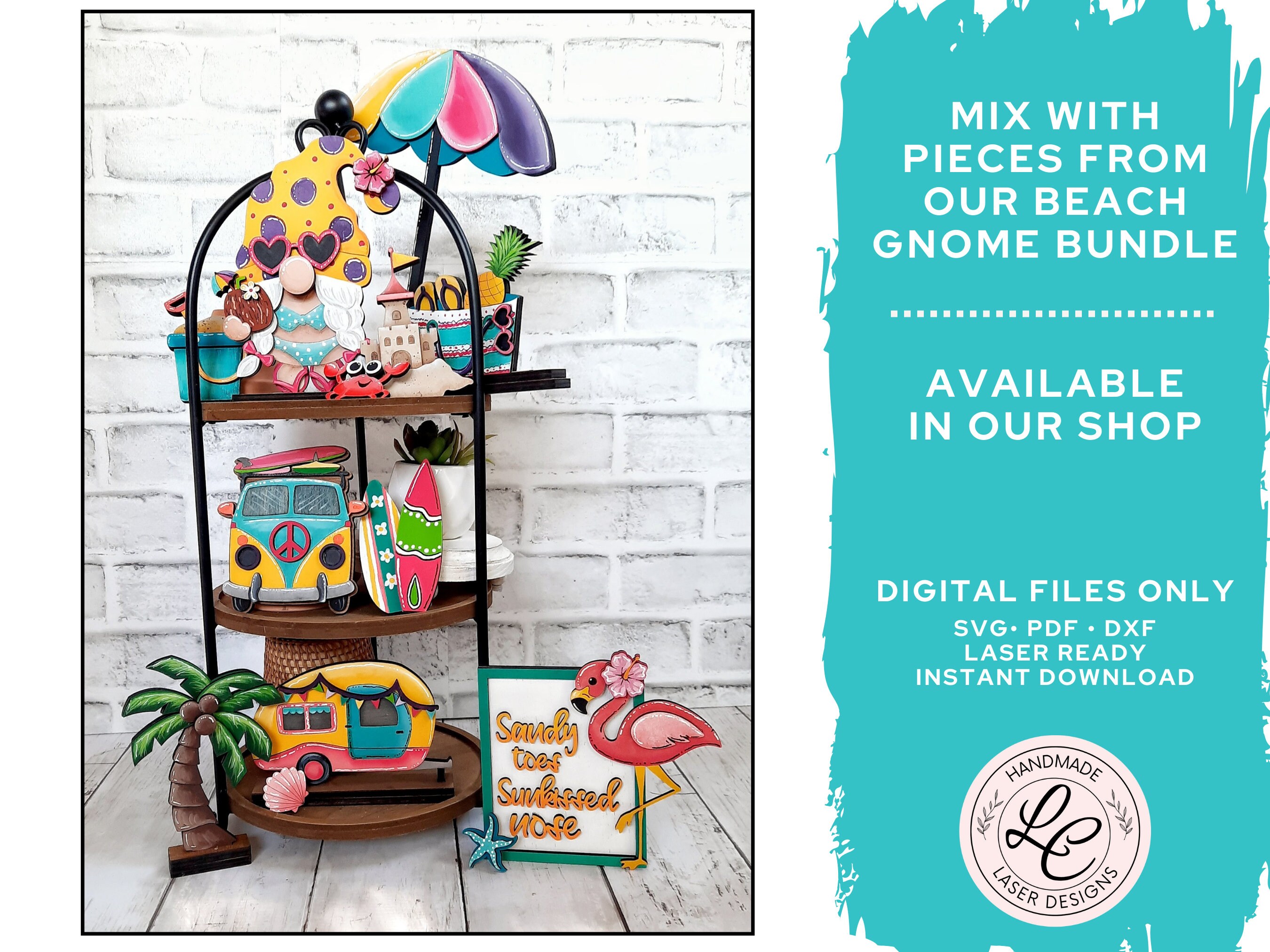 Beach Camping Bundle | Beach Van, Surf Boards Tiered Tray Decor Laser ...