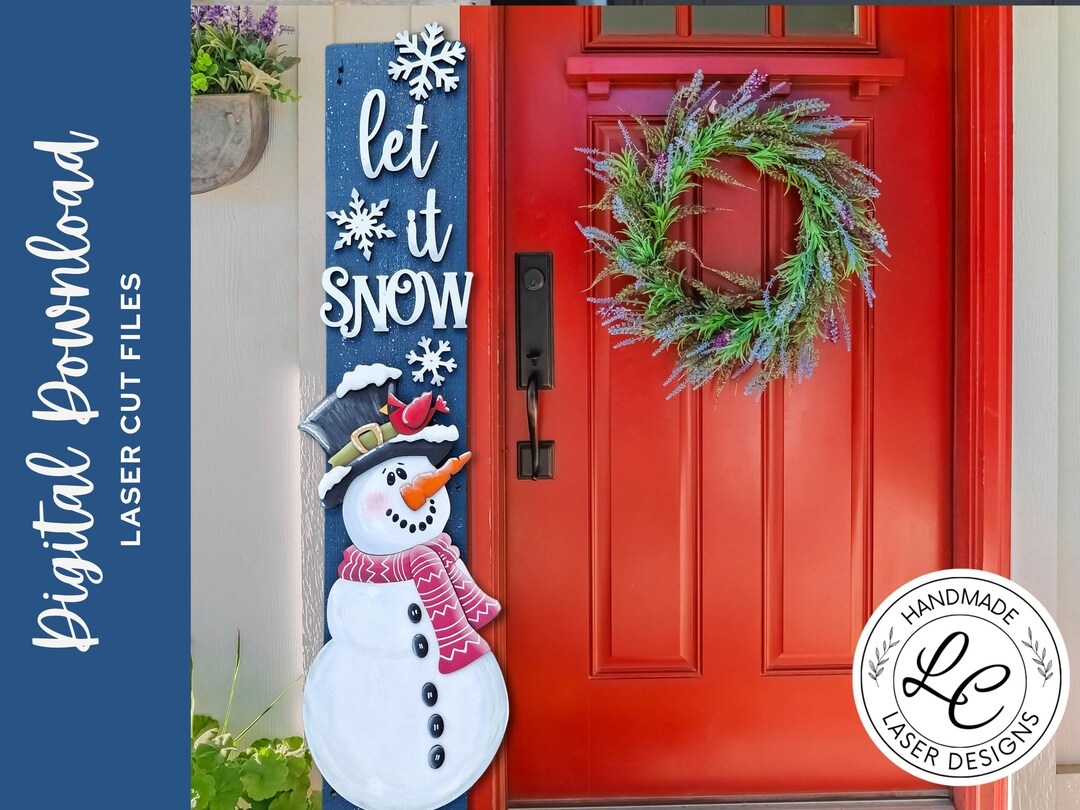 Snowman Porch Leaner SVG | Winter Porch Board Laser | Layered Porch ...