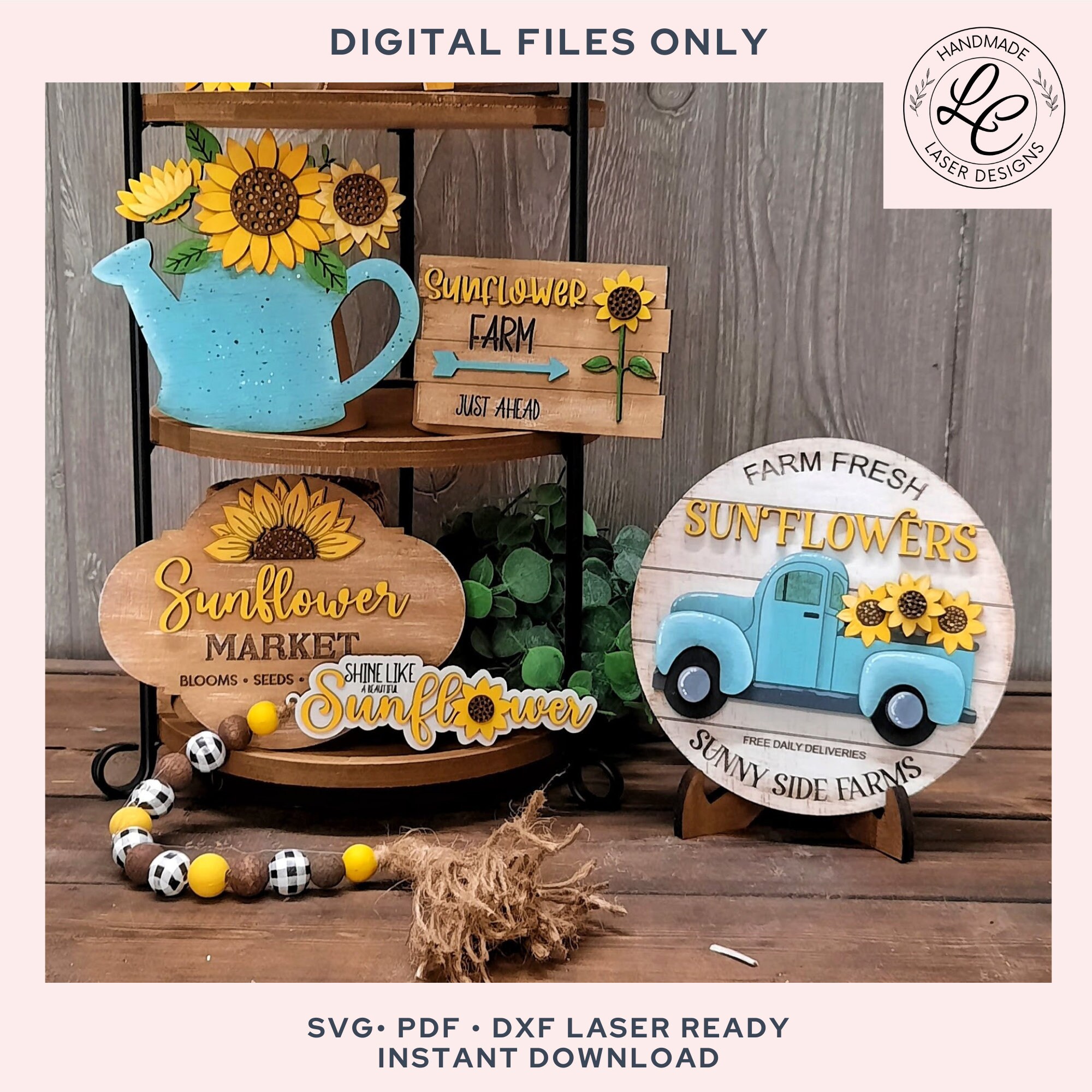Sunflower Truck Sign SVG Farmhouse Sunflower Truck File Summer or Fall ...