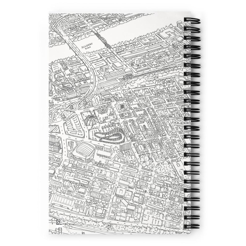 Pittsburgh Hand Drawn Map Notebook - Etsy