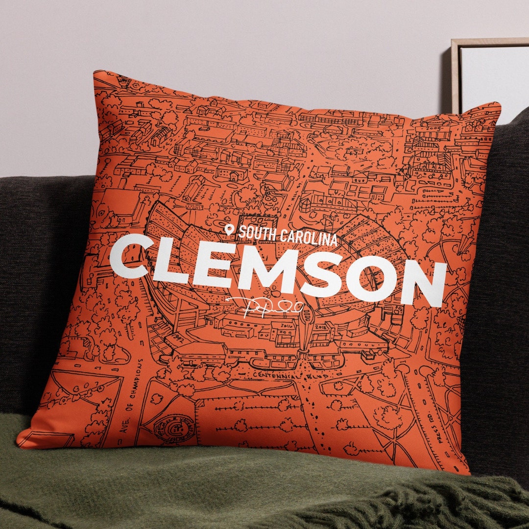 Clemson Stadium Map Pillow - Etsy