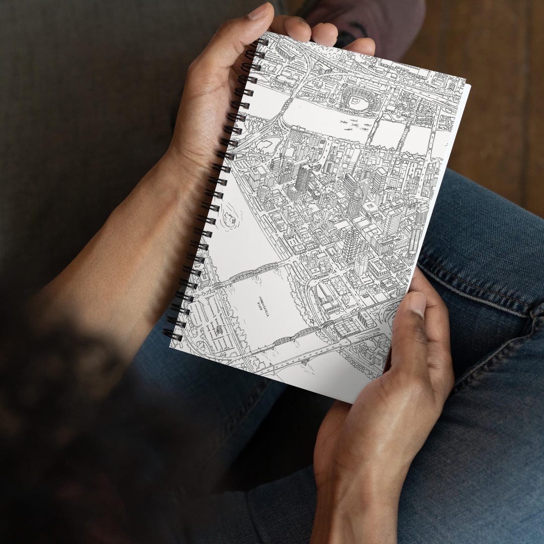 Pittsburgh Hand Drawn Map Notebook - Etsy