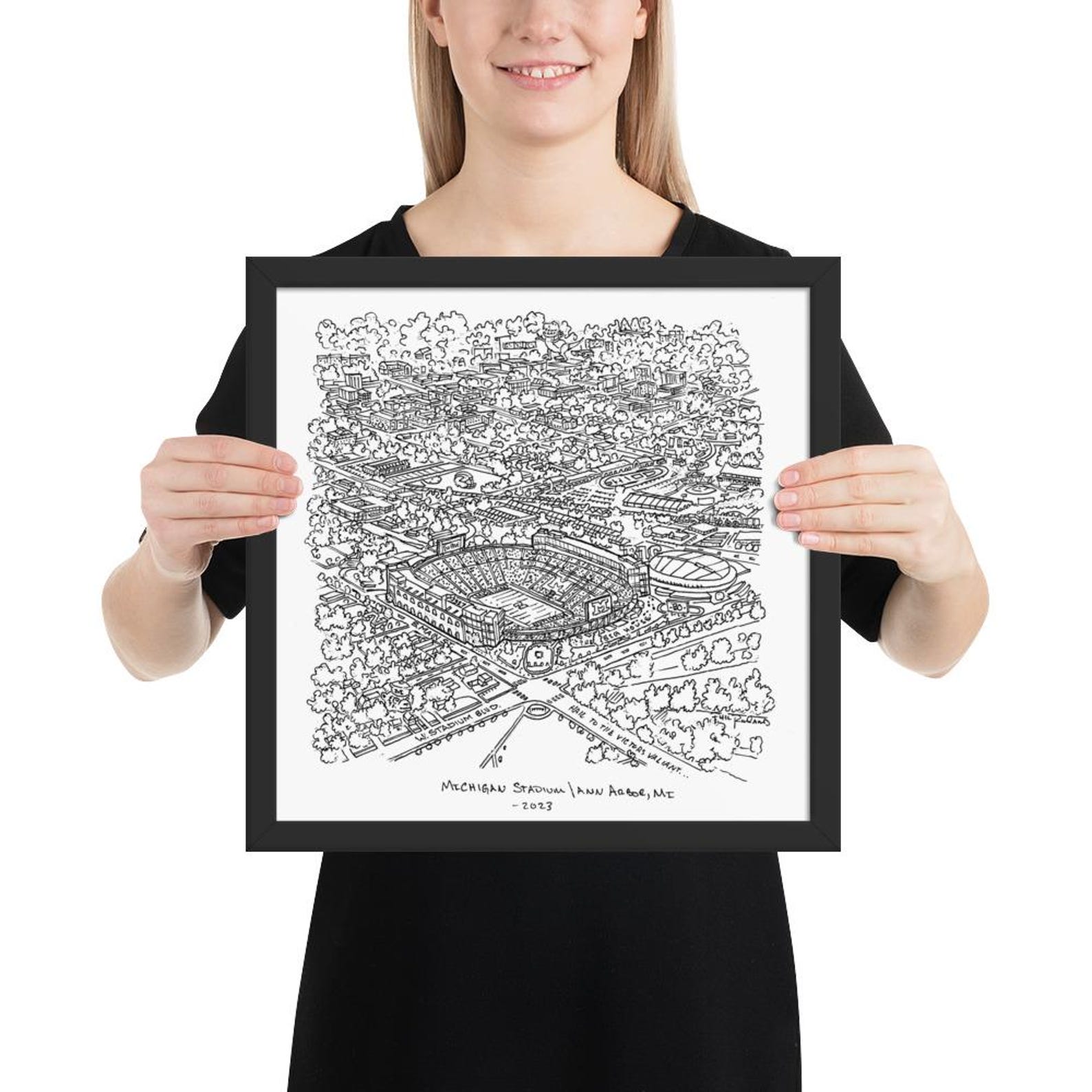 Ann Arbor Stadium Framed Print! - Etsy