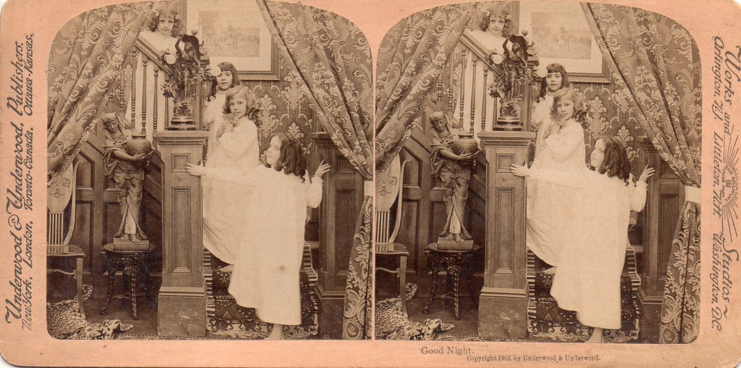 1901 4 Girls Going to Bed good Night. Underwood - Etsy