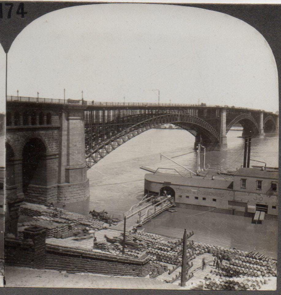 The Eads Bridge, St. Louis, Missouri. Stereoview Photo - Etsy