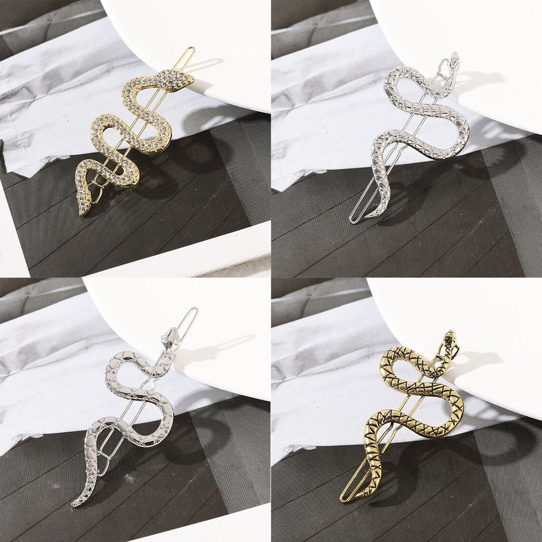 Snake Hair Pin Rhinestone Snake Shape Duckbill Clip Snake - Etsy