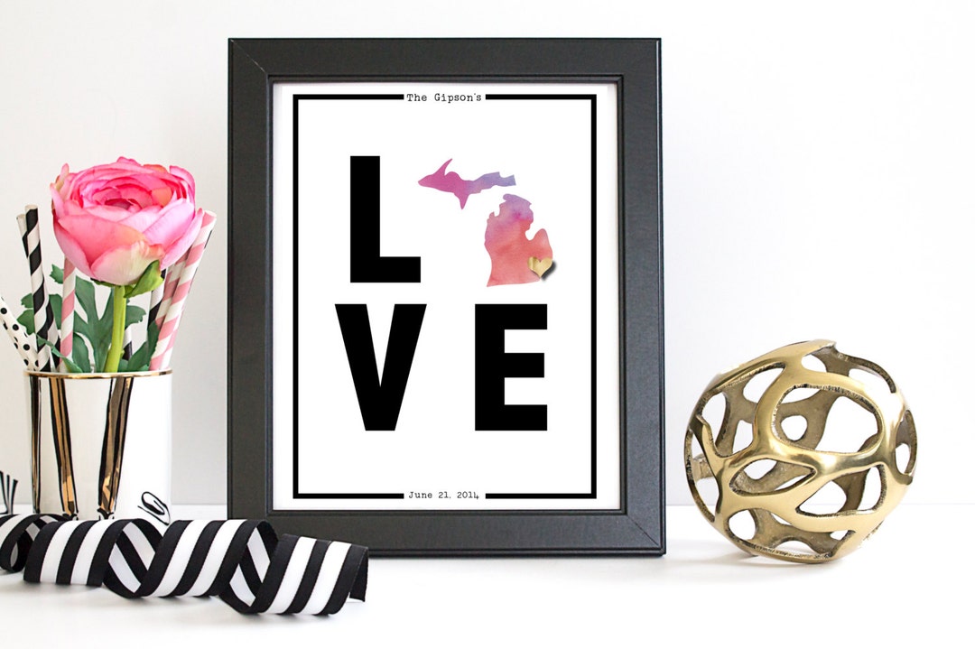 State Love State Love Connection Wedding Gift Wall Art - Etsy