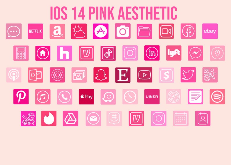 Ios 14 Pink iPhone Aesthetic - Etsy