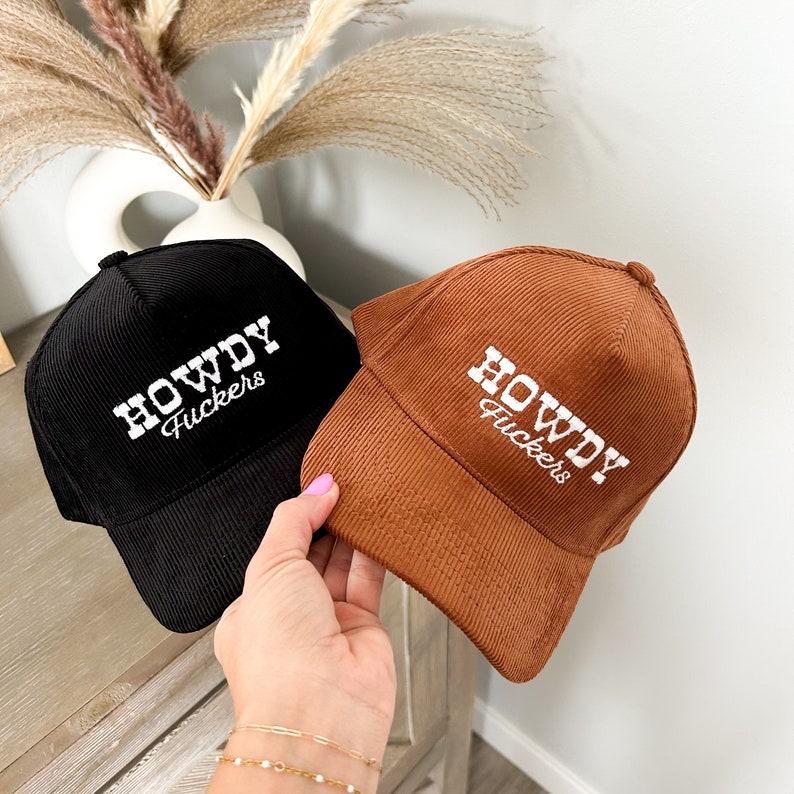 HOWDY Mother Cowgirls Trucker Hat, Corduroy Baseball Cap, Hat Unisex ...