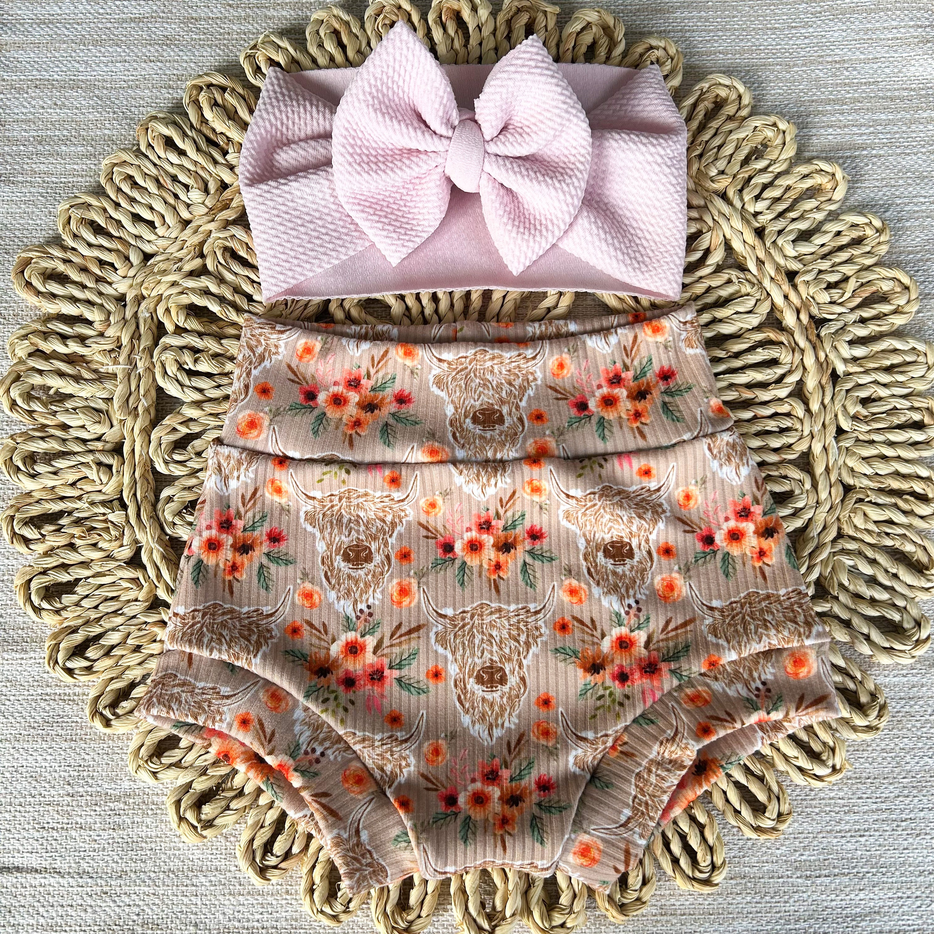 Western Baby Girl Bummy Clothing for Baby Shower Gift, Handmade Floral ...