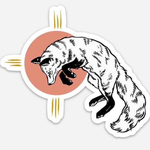 Minimal Modern Fox Sticker - Etsy