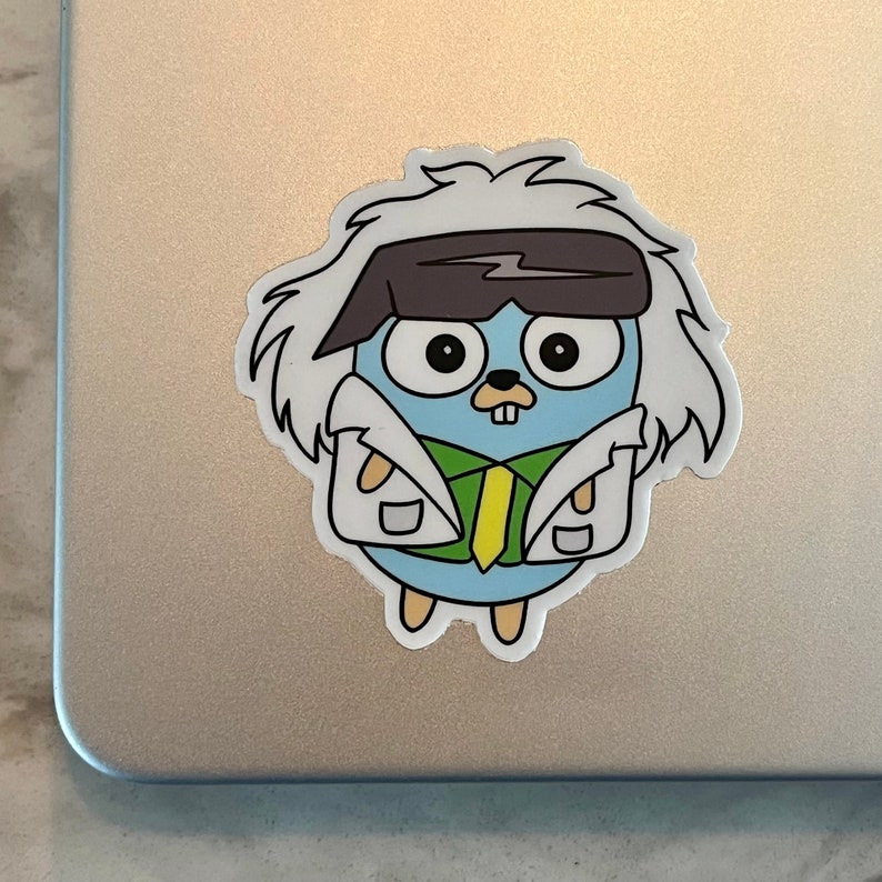 Doc Brown & Marty Mcfly golang Gopher Laptop Stickers improved Design ...