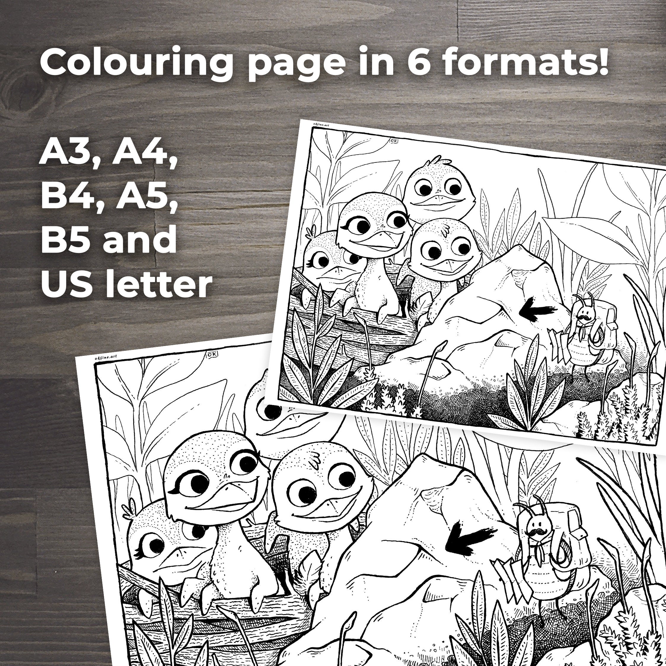 Bug Tourist Colouring Page, Printable Colouring Page, Coloring Page A3 ...