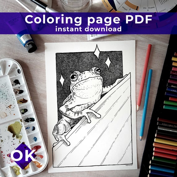 Tree Frog Colouring Page Printable Colouring Page Coloring - Etsy Canada