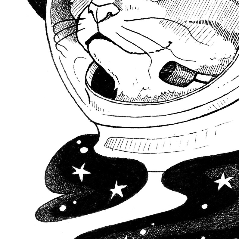 Astronaut Cat Astrocat Colouring Page, Printable Colouring Page ...