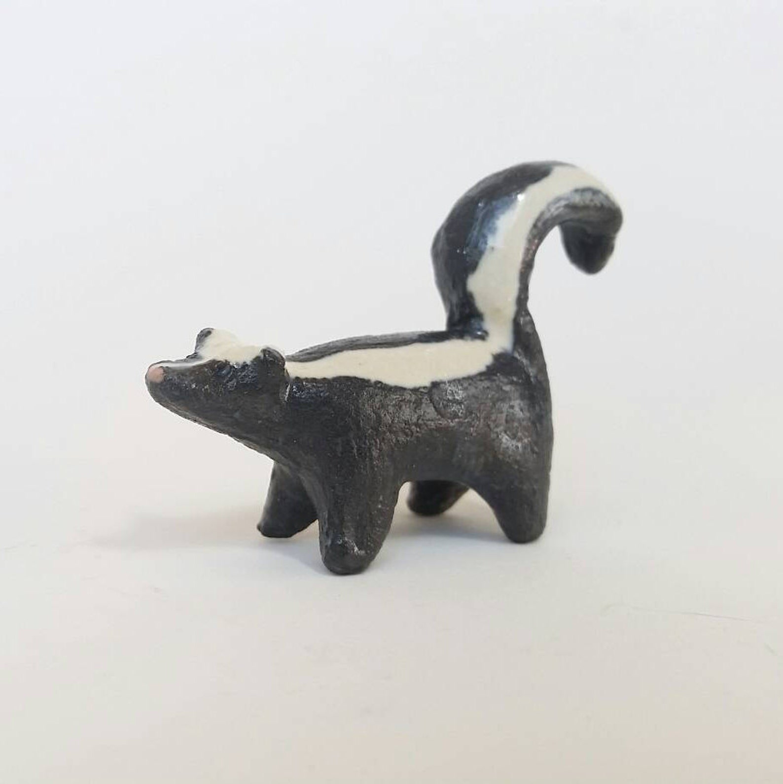 Ceramic Skunk handmade sculpture // cute animal // clay | Etsy