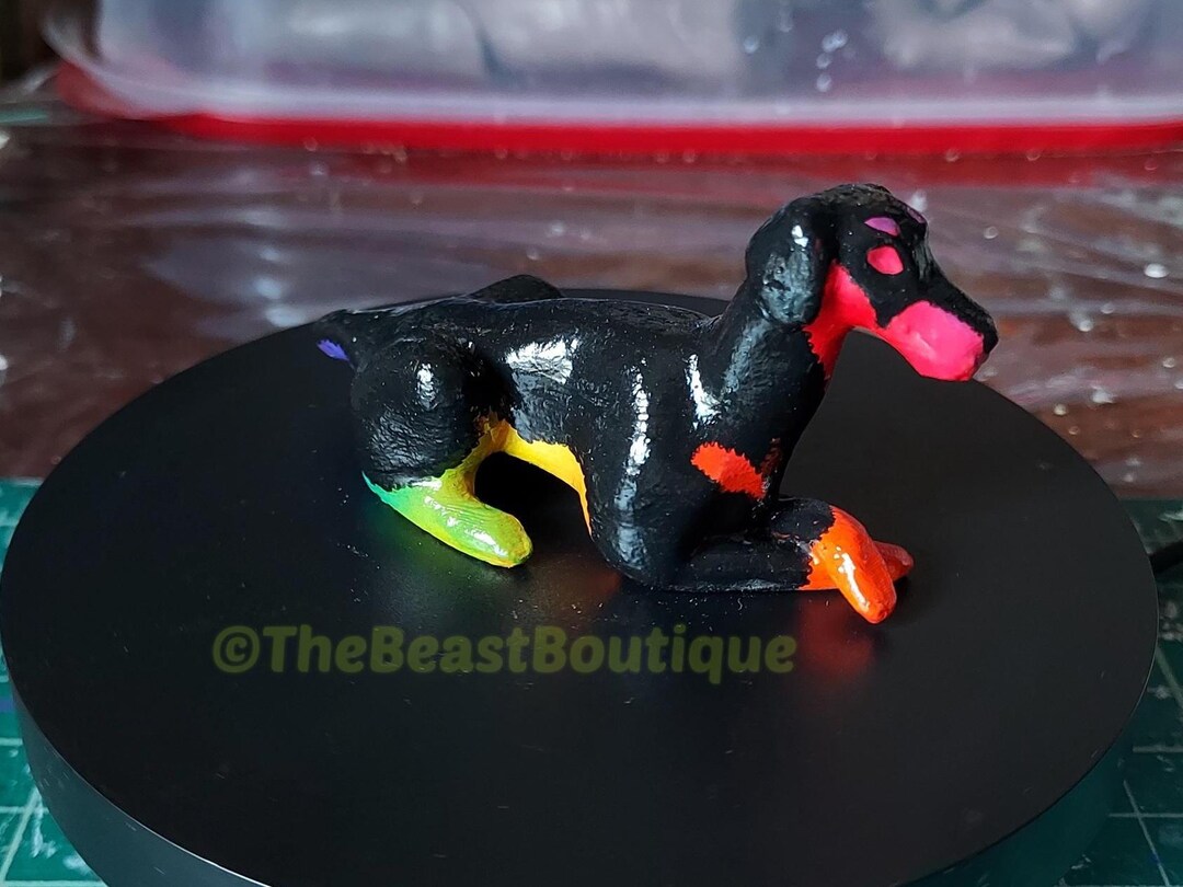 Rainbow Pride Doberman Figurine - Hand-painted Queer Animals - Etsy
