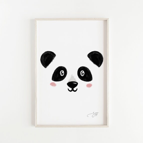 Printable decorative panda poster for baby or child's room | Etsy