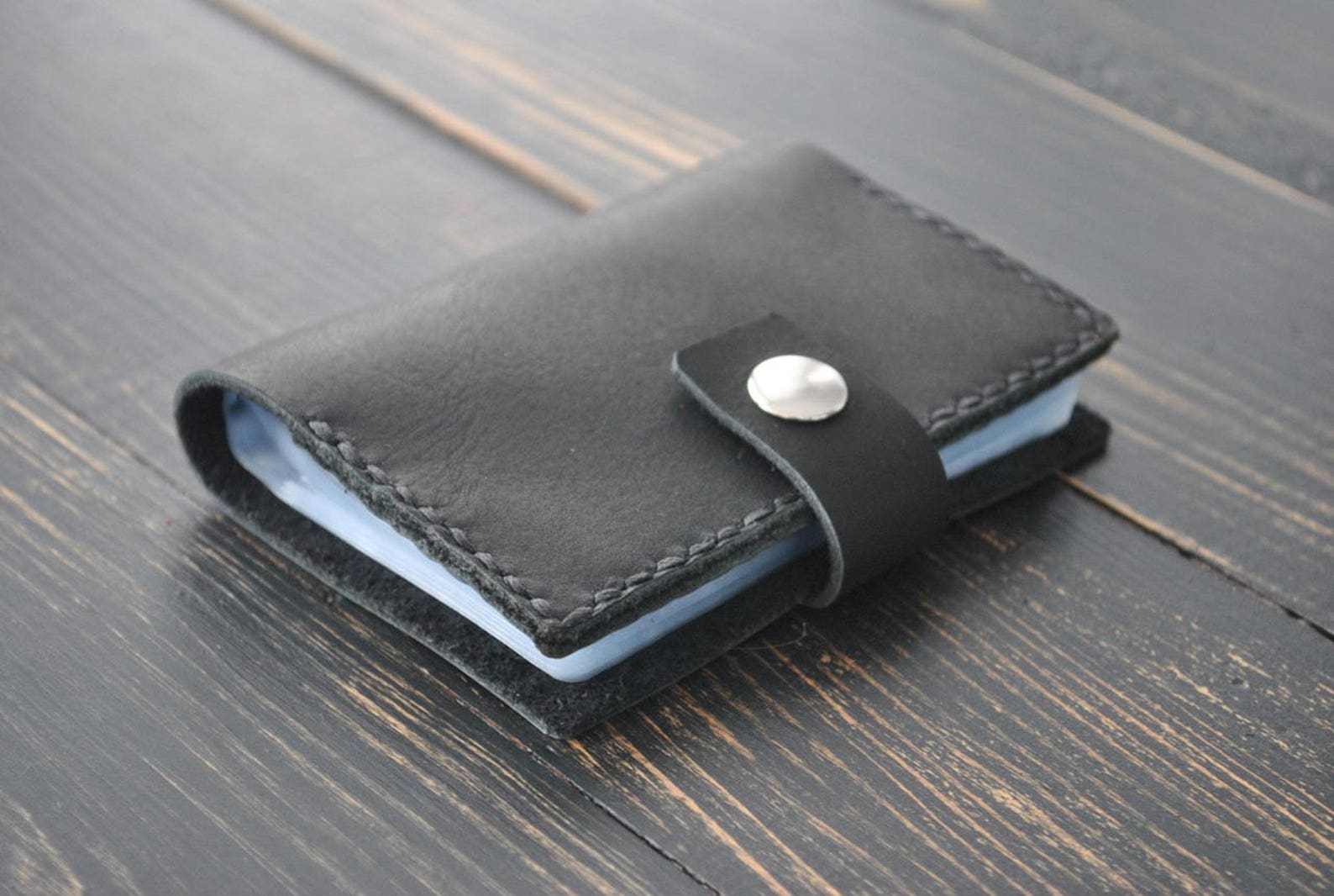 Personalized card holder with 24 slots Leather card holder | Etsy