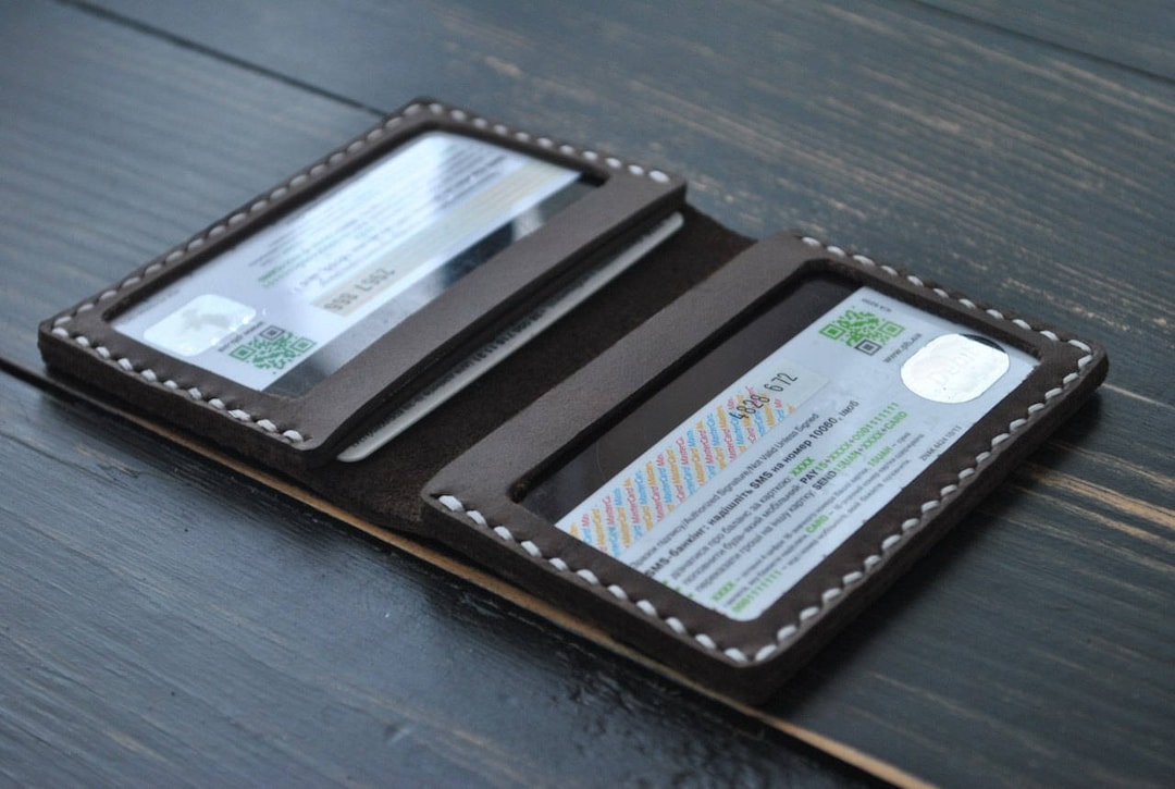 ID Card Wallet Leather ID Card Case Leather ID Card Holder Leather ...