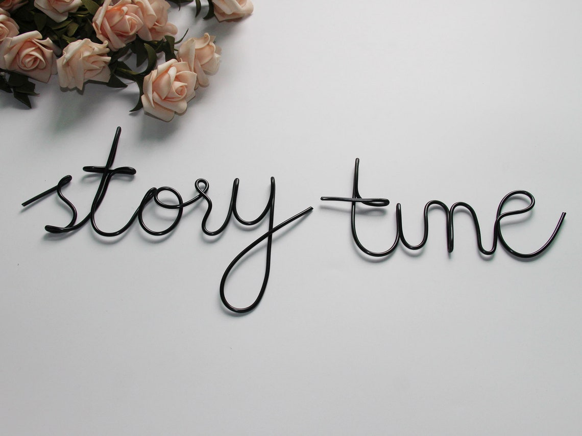 Story Time Sign for Nursery Nursery Bookshelf Decor Wire | Etsy