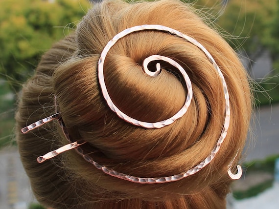 Große Haarnadel Antik Kupfer Haarspange Haargabel | Etsy