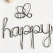 Bee Happy Sign, Wire Wall Art, Wire Words, Bumble Bee Wall Decor, Wire ...