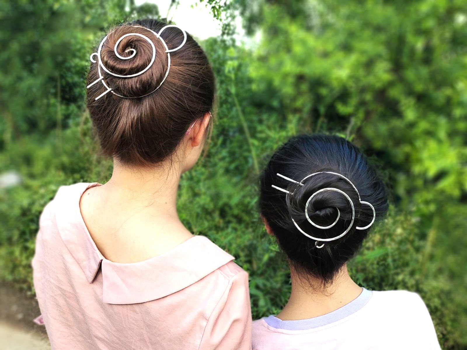 Bun Cage With Hair Fork Hair Bun Holders & Makers Silver Bun - Etsy Canada