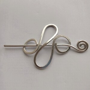 Silver Scarf Pin With Stick, Silver Shawl Pin, Sweater Pin, Aluminum ...