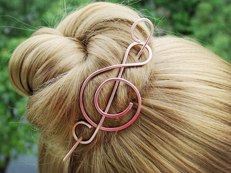 Music Related Hair Accessories Brass Hair Clip Music Note | Etsy