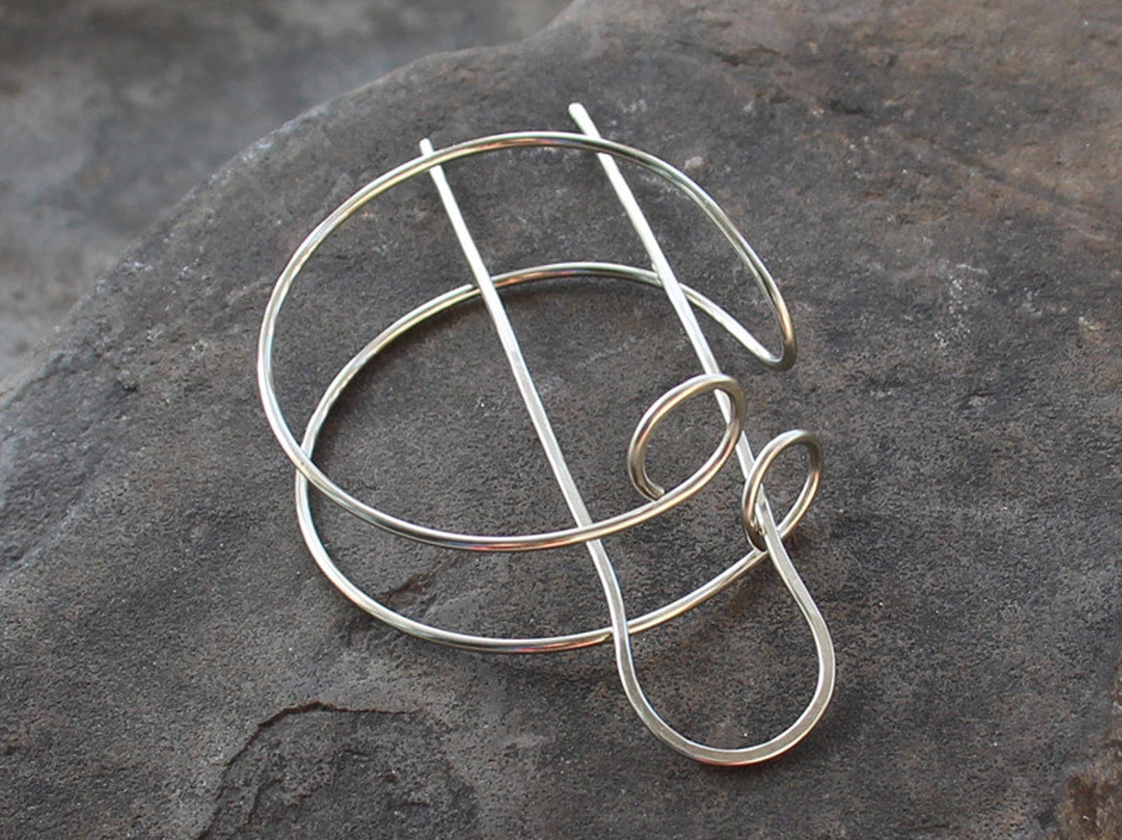 Silver Bun Cuff With Stick Hair Bun Cover Bun Ring Bun - Etsy