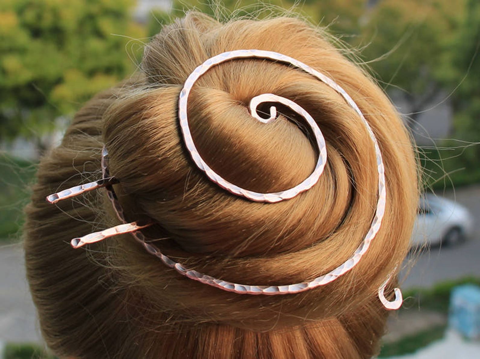 Large Hair Pin Antique Copper Hair Clip Hair Fork Textured - Etsy Canada