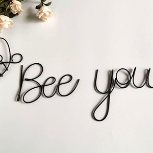 Bee You Sign, Bumble Bee Wall Decor, Wire Bee Decor, Wire Wall Art ...