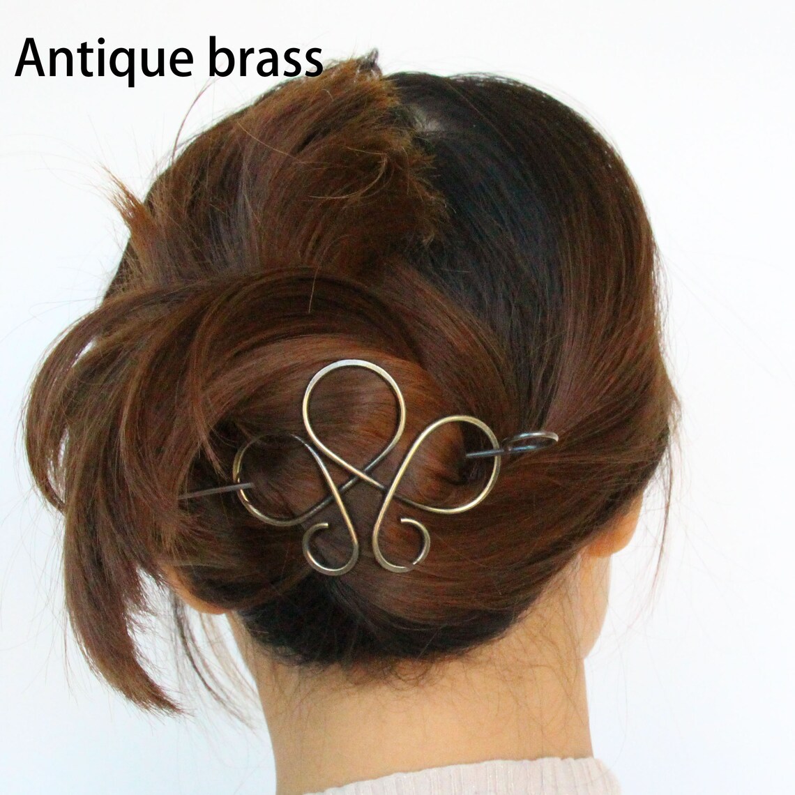 Gold Hair Clip With Hair Stick Loop Hair Pin Hair Slide | Etsy