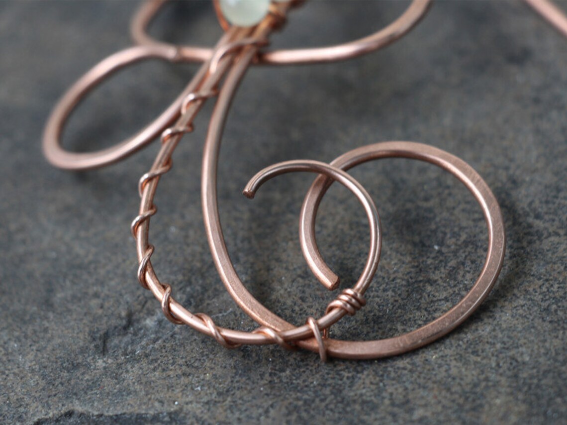 Copper Hair Clip Metal Hair Pin Wire Wrapped Hair Slide with | Etsy