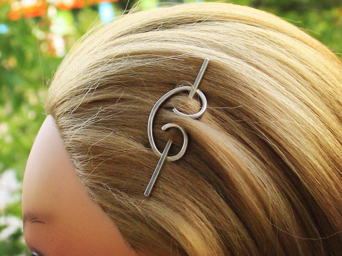 Silver Hair Clip for Women with Hair Stick Tiny Hair Barrette | Etsy