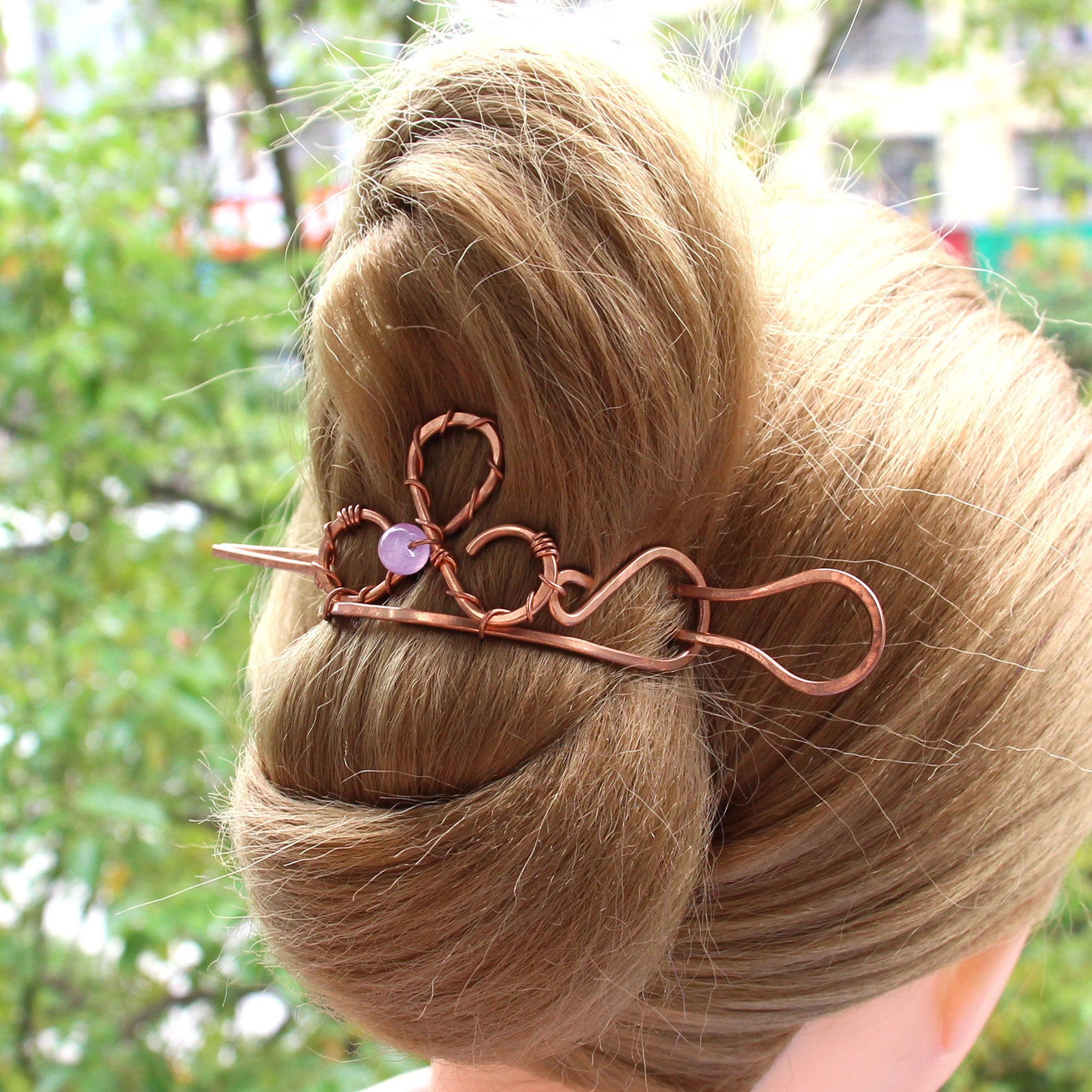 Copper Hair Jewelry Hair Bun Cage for Women Hair Top Knot Cage - Etsy