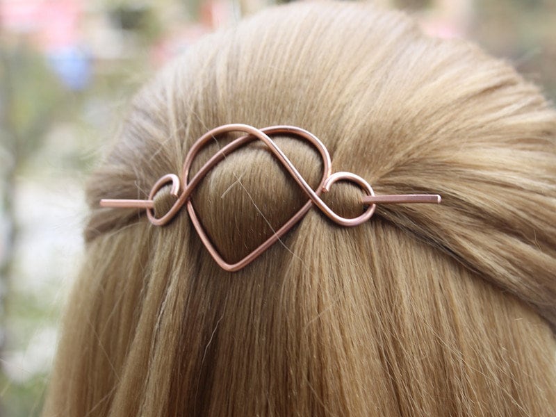 Heart Hair Clip Small Hair Pin Copper Hair Slide Hair | Etsy