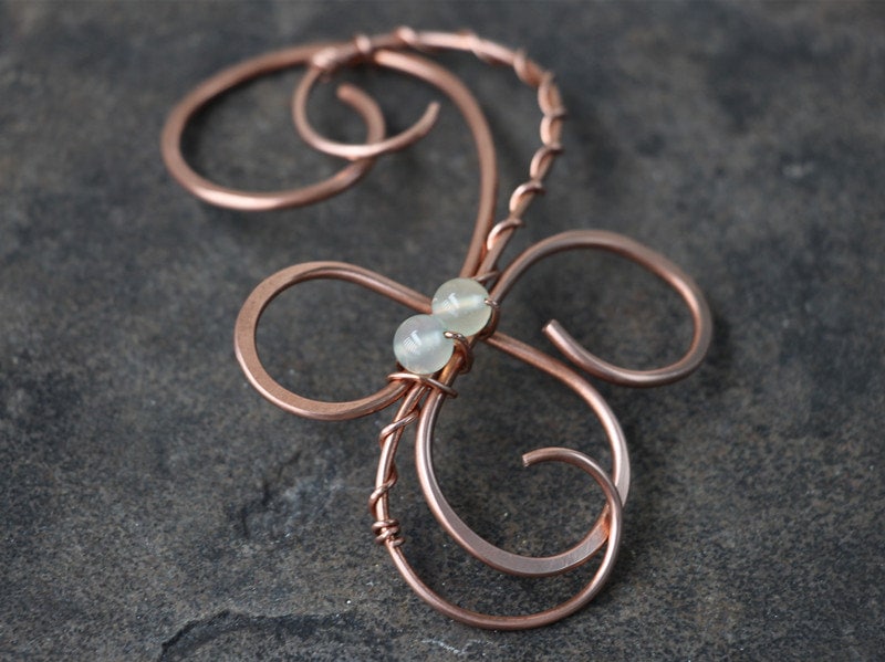 Copper Hair Clip Metal Hair Pin Wire Wrapped Hair Slide With | Etsy