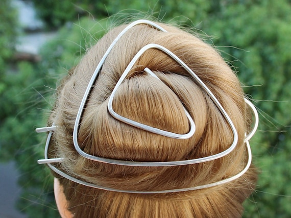 Metal Bun Holder Triangle Hair Clip for Bun U Shape Hair | Etsy