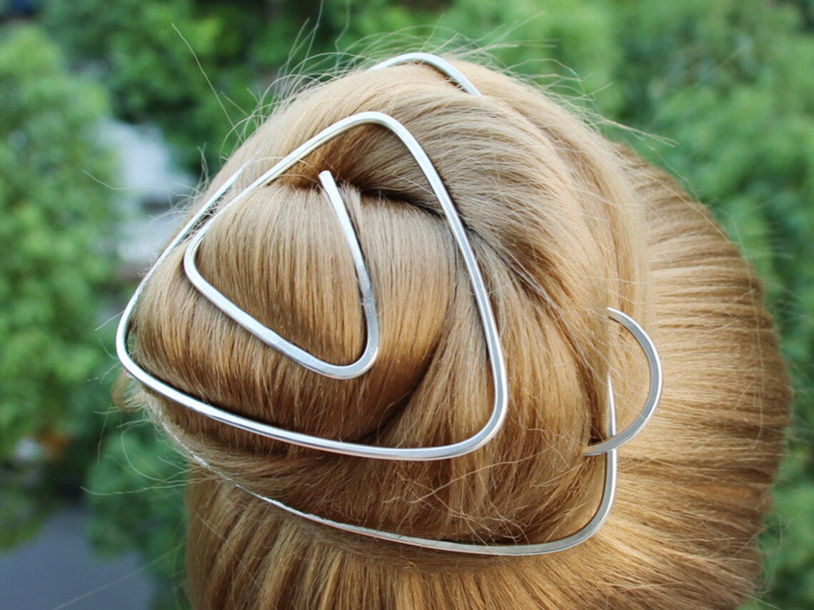 Metal Bun Holder Triangle Hair Clip for Bun U Shape Hair | Etsy