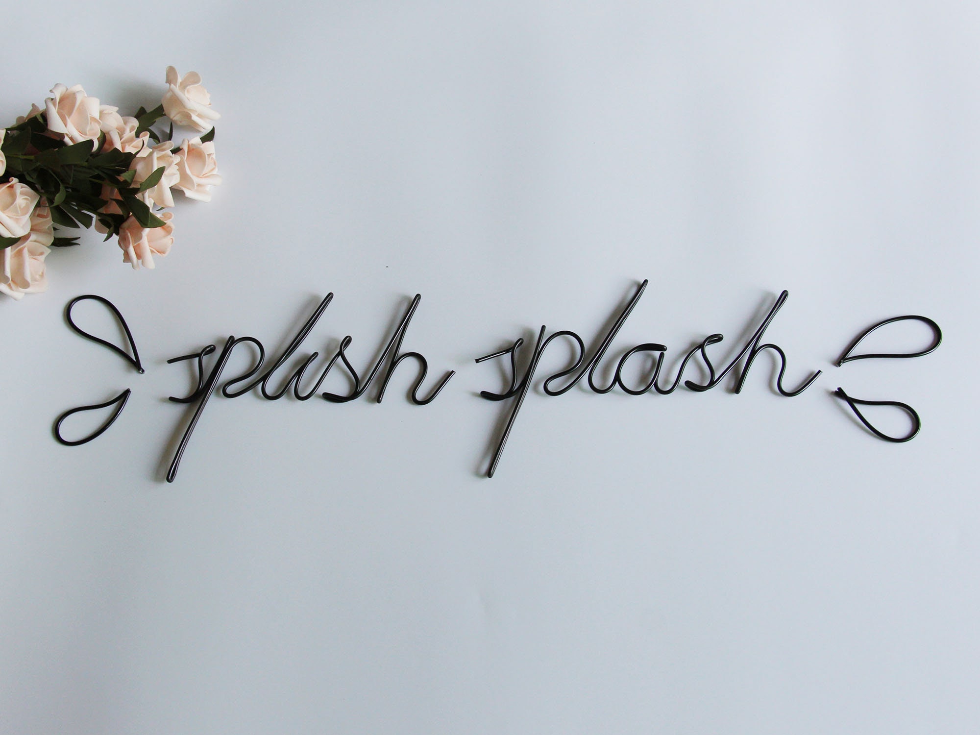 Splish splash sign with 4 splashes fun bathroom decor for | Etsy