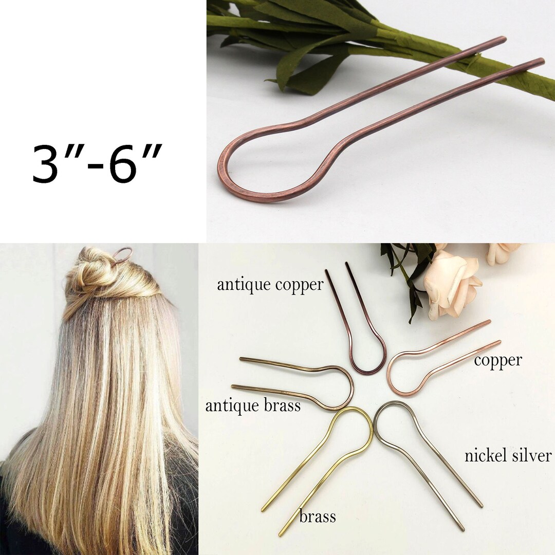 Metal Hair Fork, U Shape Updo Hair Sticks Bun Holder French Hair Pins ...