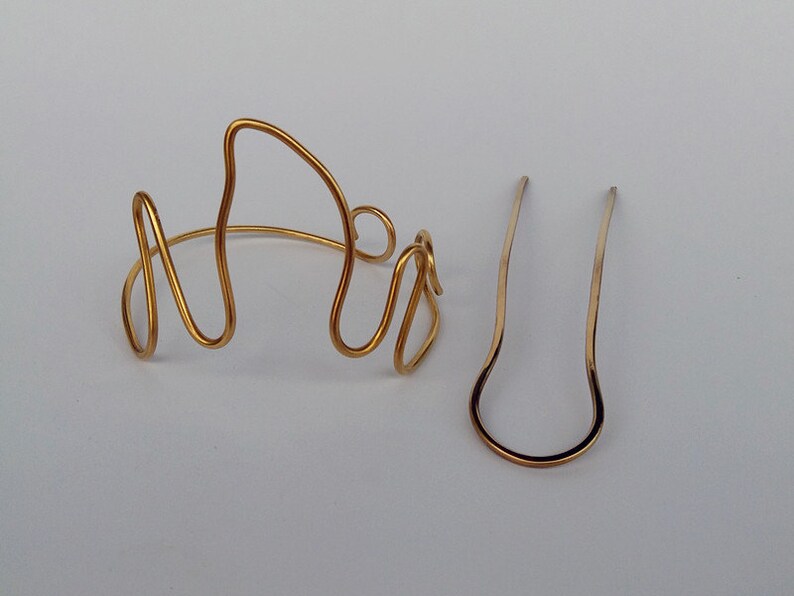 Boho Hair Accessories Metal Gold Fire Shaped Bun Holder | Etsy